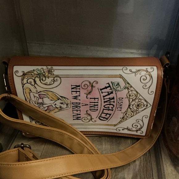 Disney | Bags | Disney Tangled Crossbody Bag Pink And Brown | Poshmark